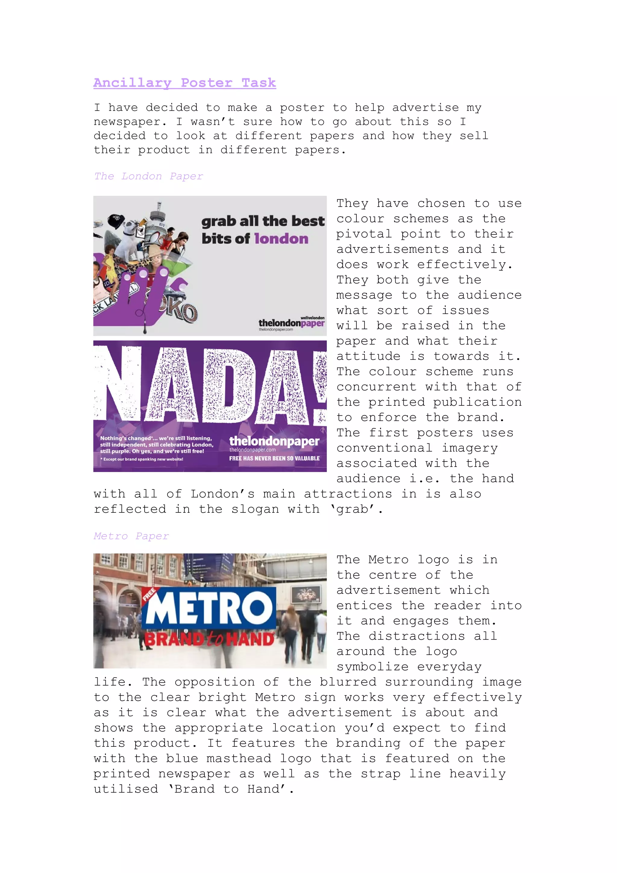 Ancillary Poster Task | DOC