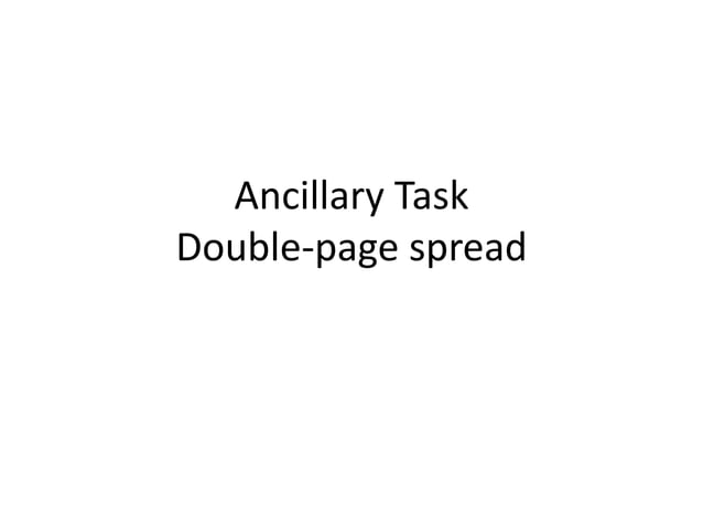 Ancillary Task Double-page spread | PPT