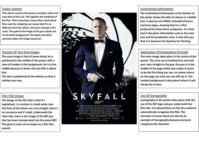 Ancillary task movie poster analysis - Skyfall | PPT
