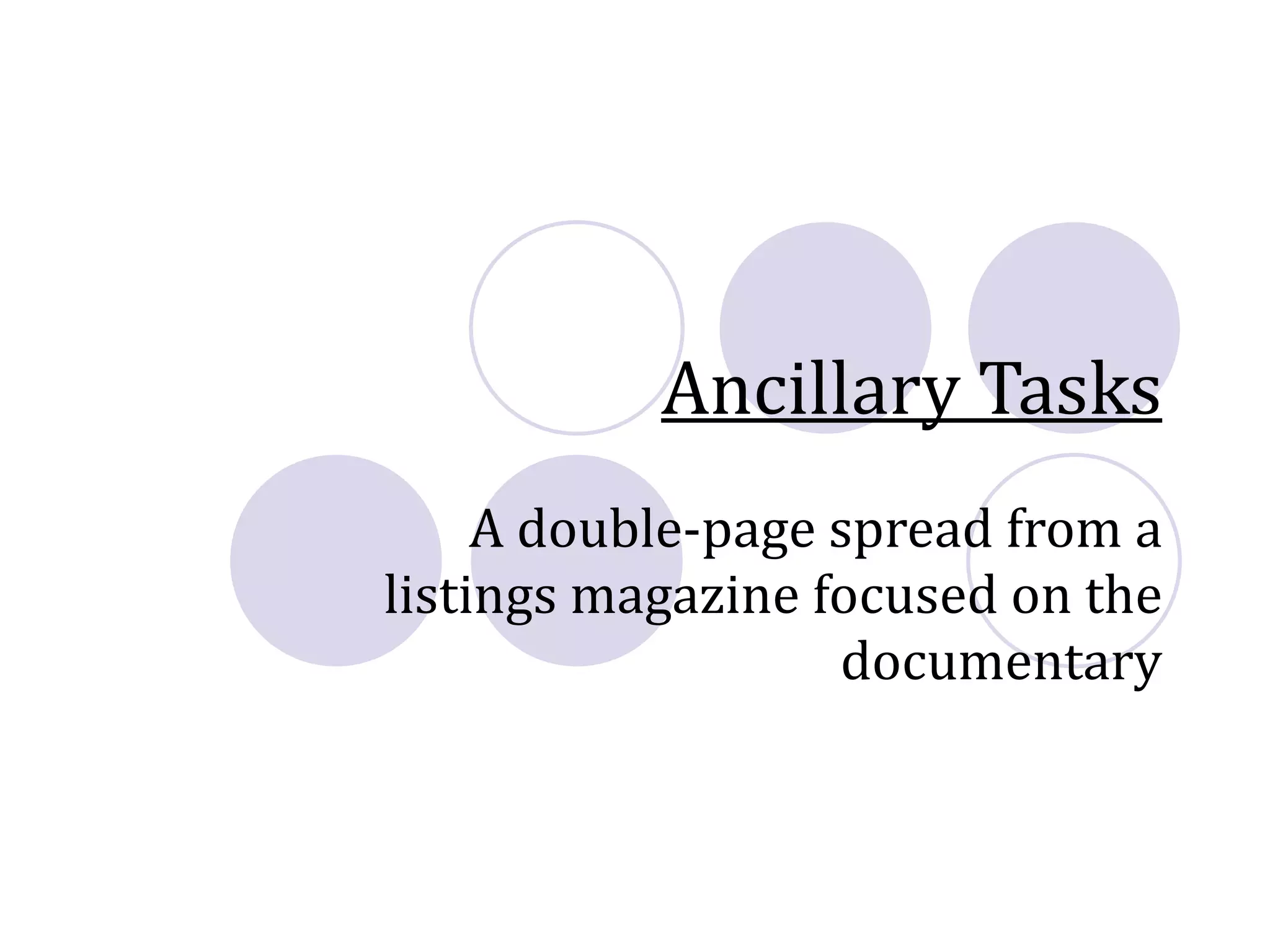 Ancillary tasks | PPT
