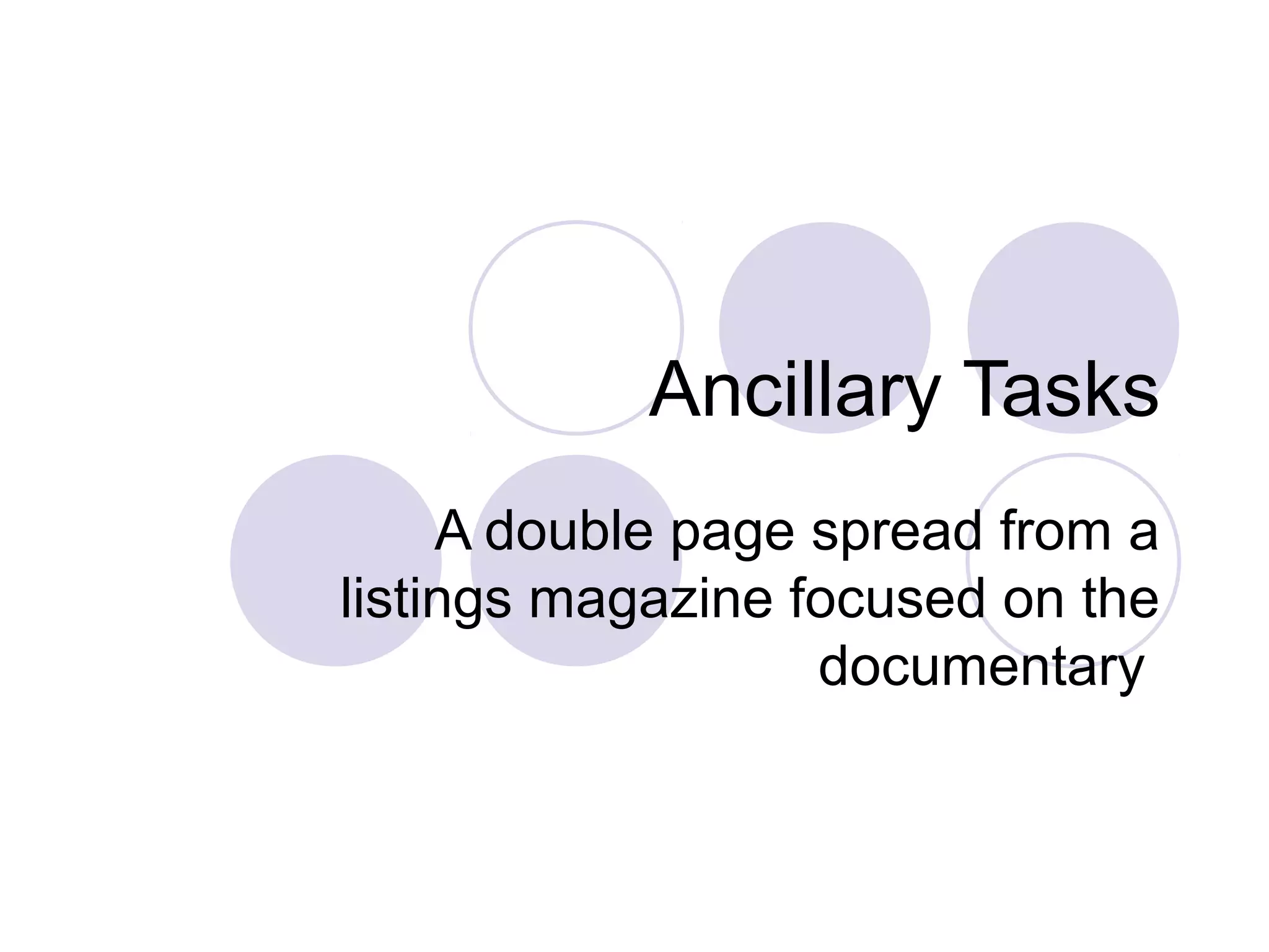 Ancillary tasks | PPT