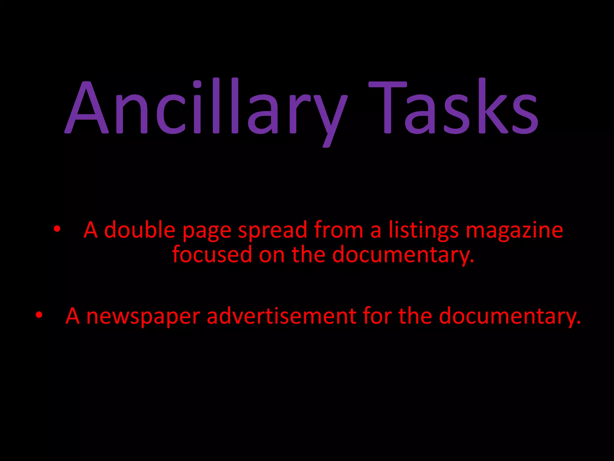 Ancillary tasks | PPTX
