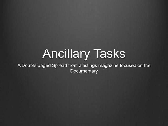 Ancillary tasks | PPTX | Television | Entertainment