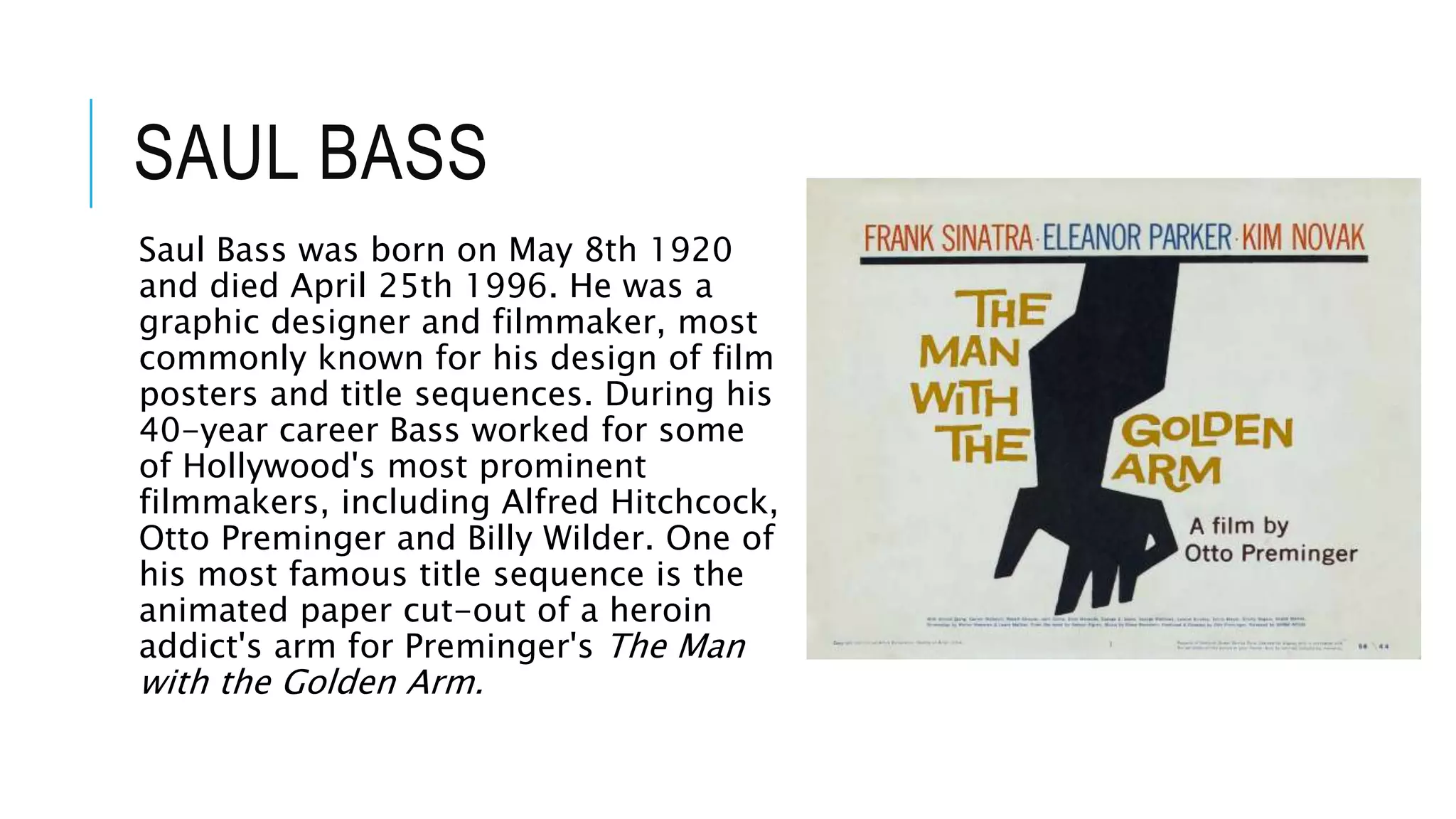 Ancillary Task – Saul Bass Film Poster Research | PPT