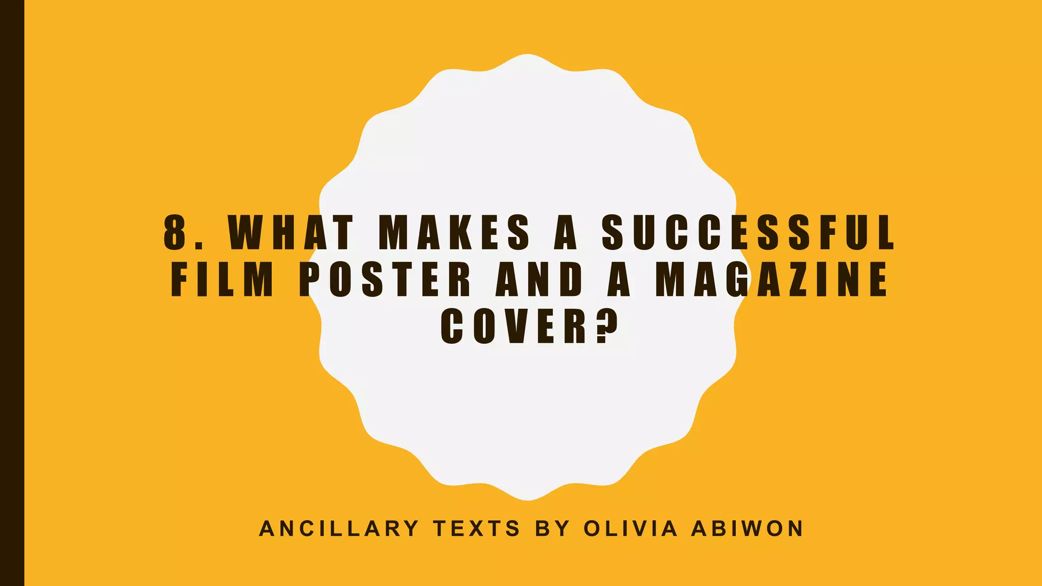 Ancillary Texts - What criteria makes a film poster and a magazine ...
