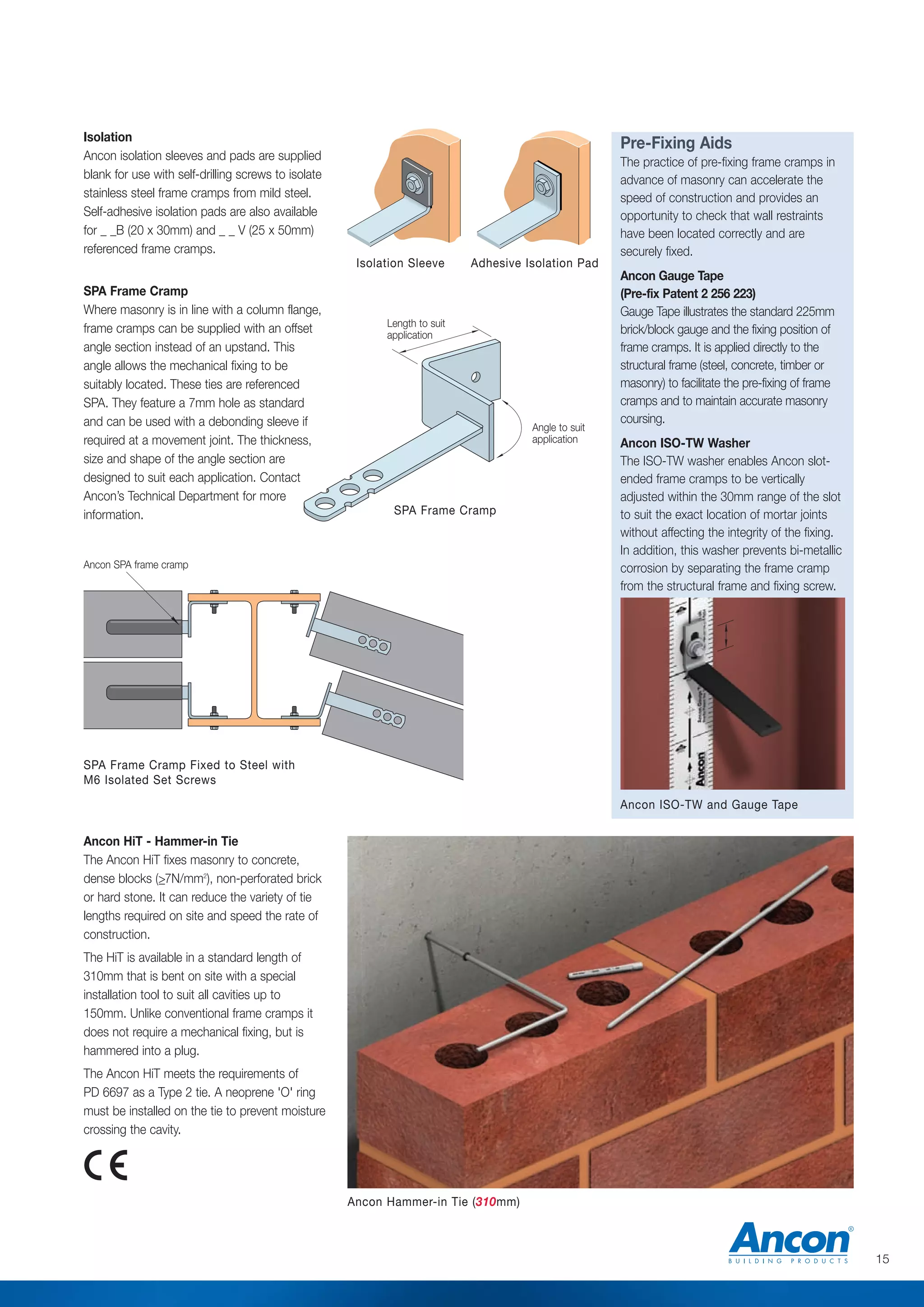 Ancon Wall Ties and Restraint Fixings for Brick, Block and Stone | PDF