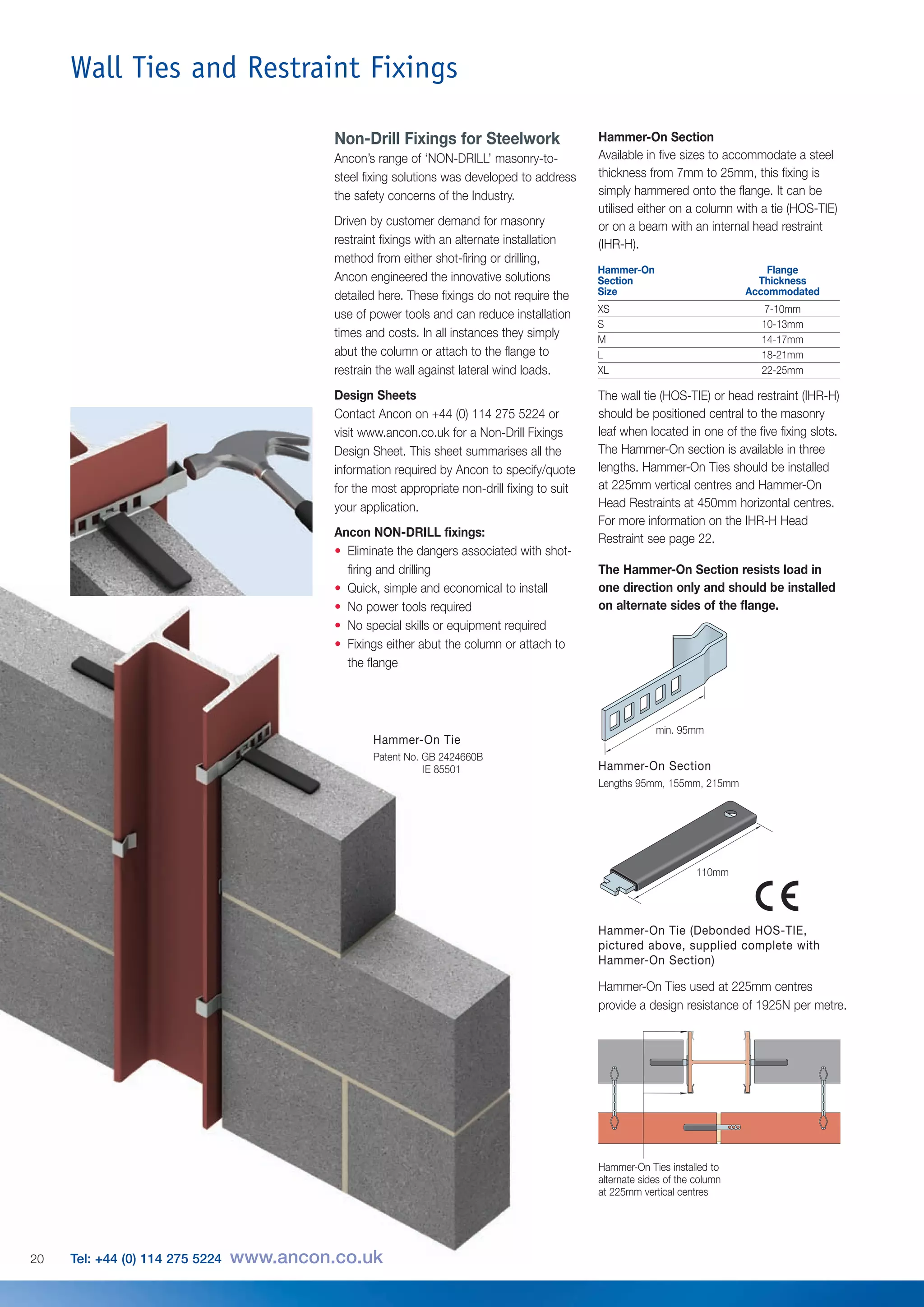 Ancon Wall Ties and Restraint Fixings for Brick, Block and Stone | PDF