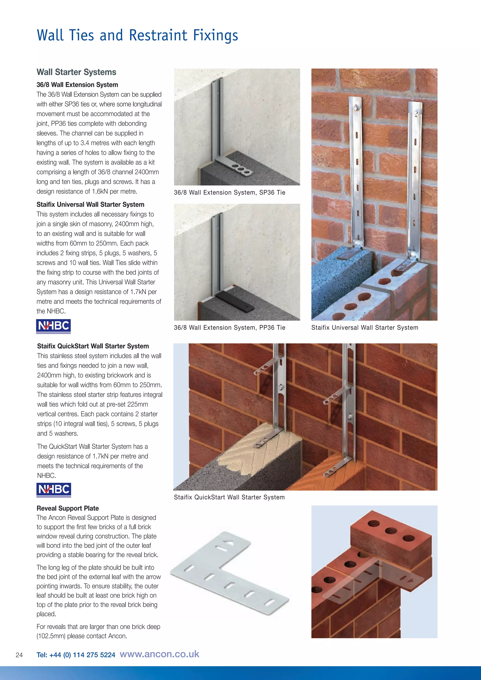 Ancon Wall Ties and Restraint Fixings for Brick, Block and Stone | PDF