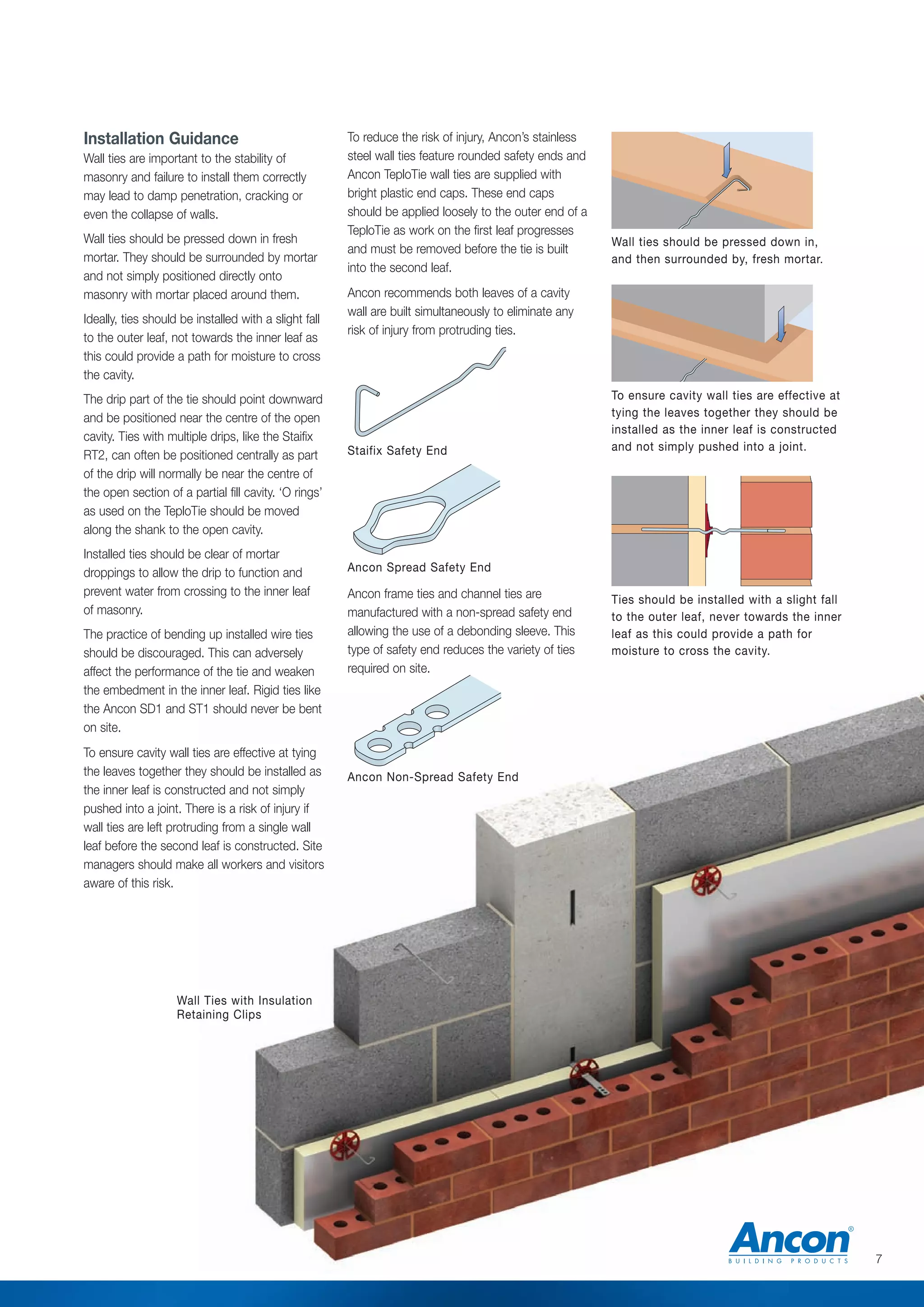 Ancon Wall Ties and Restraint Fixings for Brick, Block and Stone | PDF