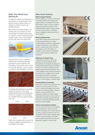 Ancon Wall Ties and Restraint Fixings for Brick, Block and Stone | PDF