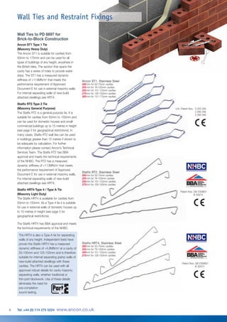 Ancon Wall Ties and Restraint Fixings for Brick, Block and Stone | PDF