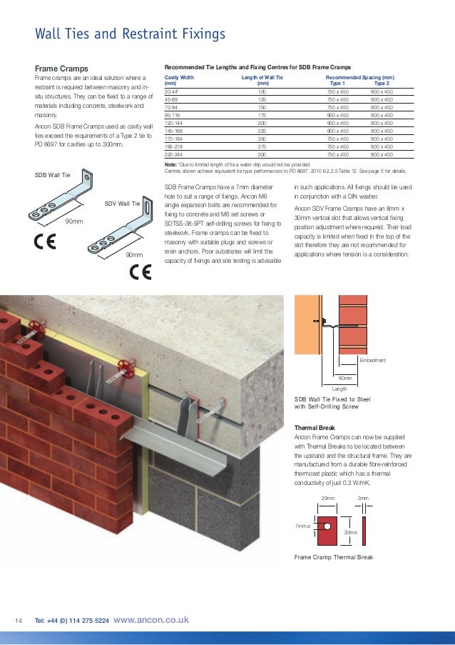 Ancon Wall Ties and Restraint Fixings for Brick, Block and Stone