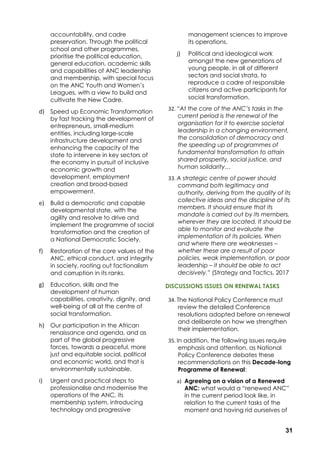 ANC Organisational Renewal Policy Document | PDF