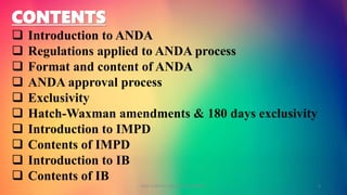 ABBREVIATED NEW DRUG APPLICATION (ANDA),INVESTICATION OF MEDICINAL ...