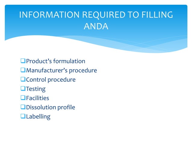 Anda for generic drugs in Regulatory affairs | PPTX