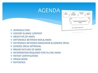 Anda for generic drugs in Regulatory affairs | PPTX
