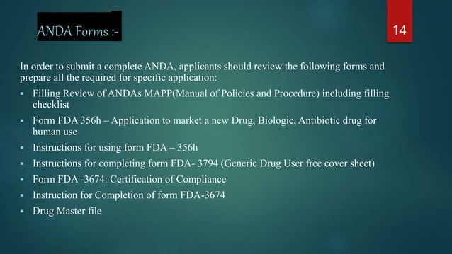Abbreviated New Drug Application ANDA ppt | PPTX