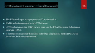 Abbreviated New Drug Application ANDA ppt | PPTX