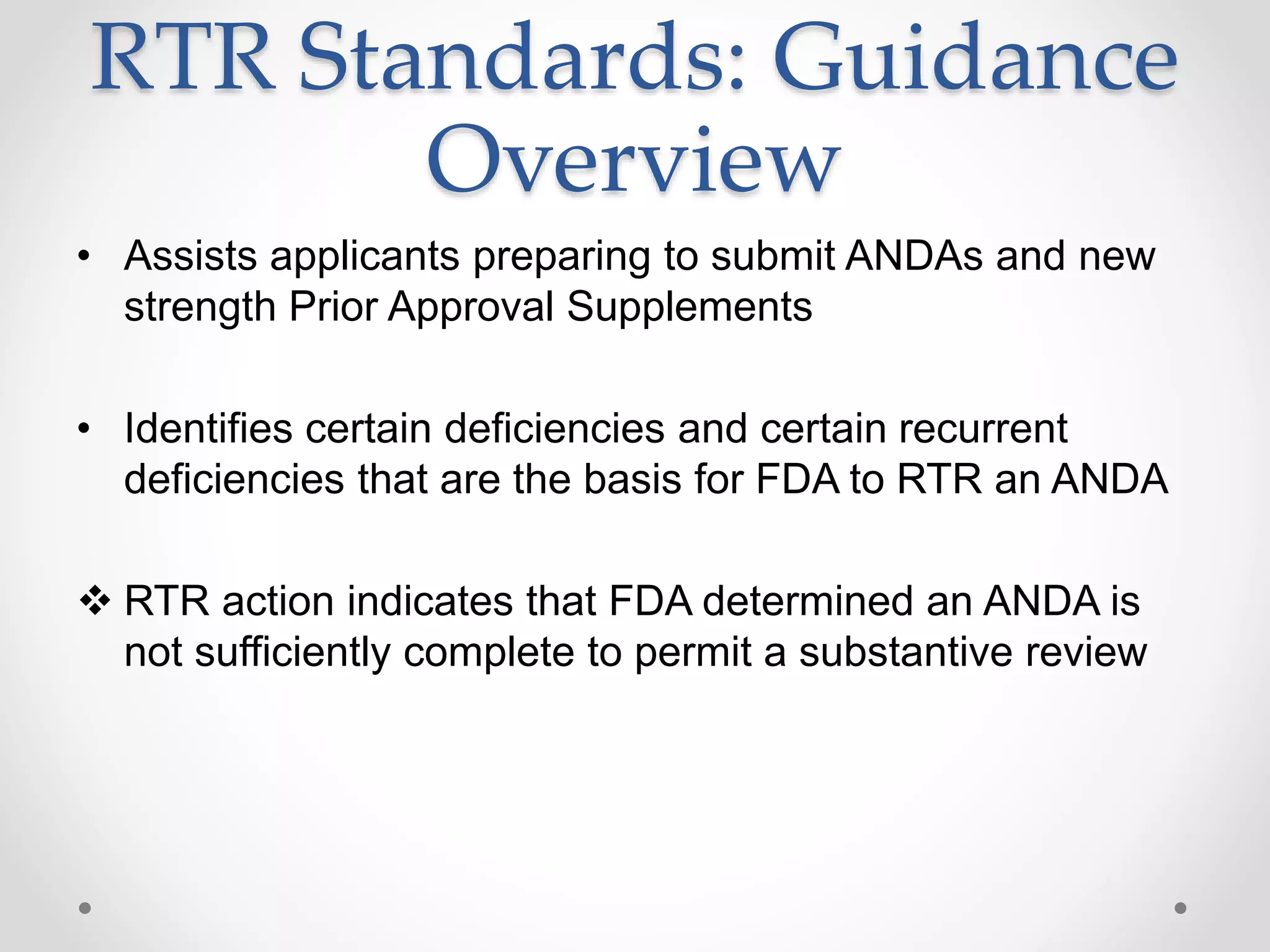 Anda submissions – refuse to-receive standards | PPTX