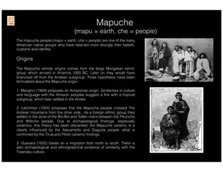 Andean Designs Mapuche investigación 2012 2013 | PDF | South America ...
