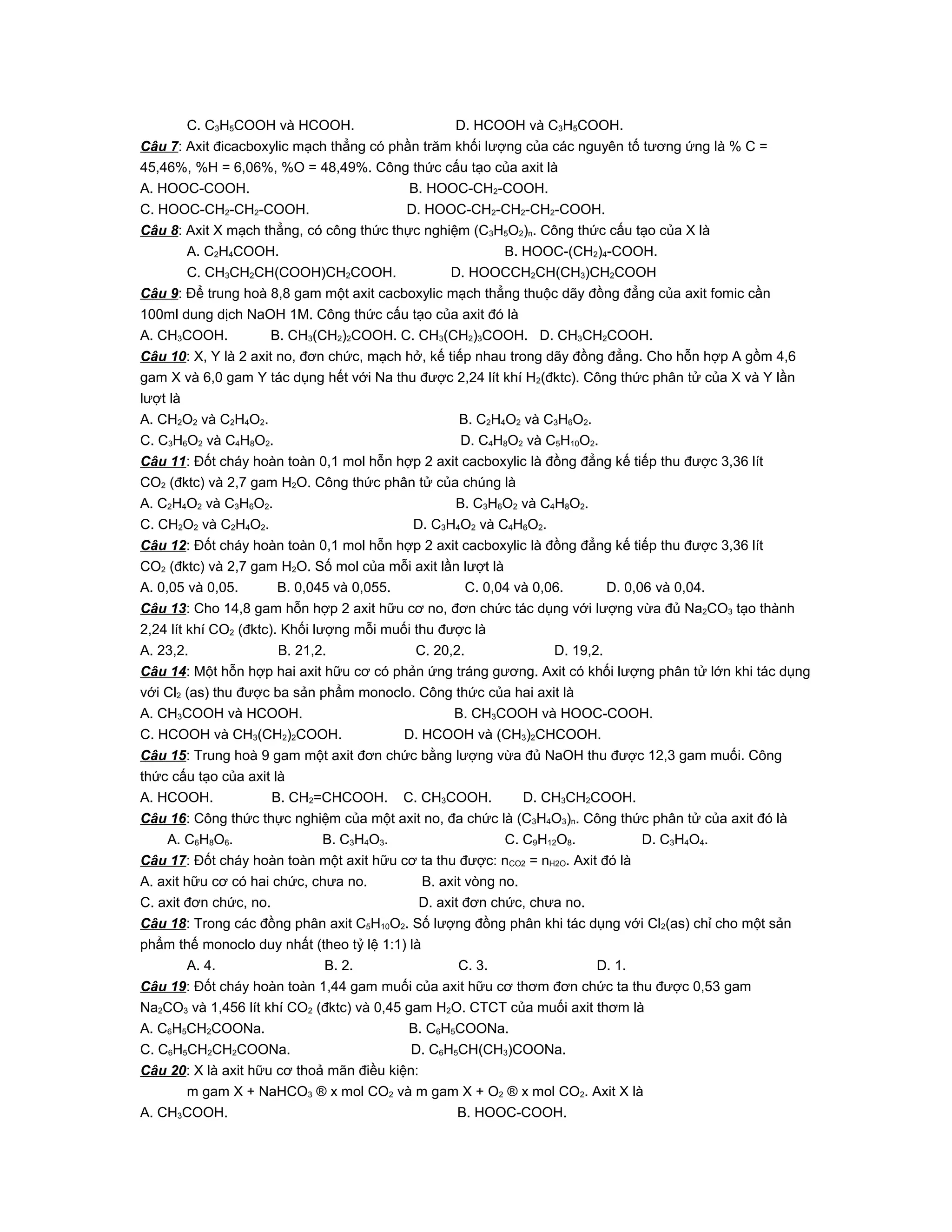 Andehit xeton - axit cacboxylic | DOC