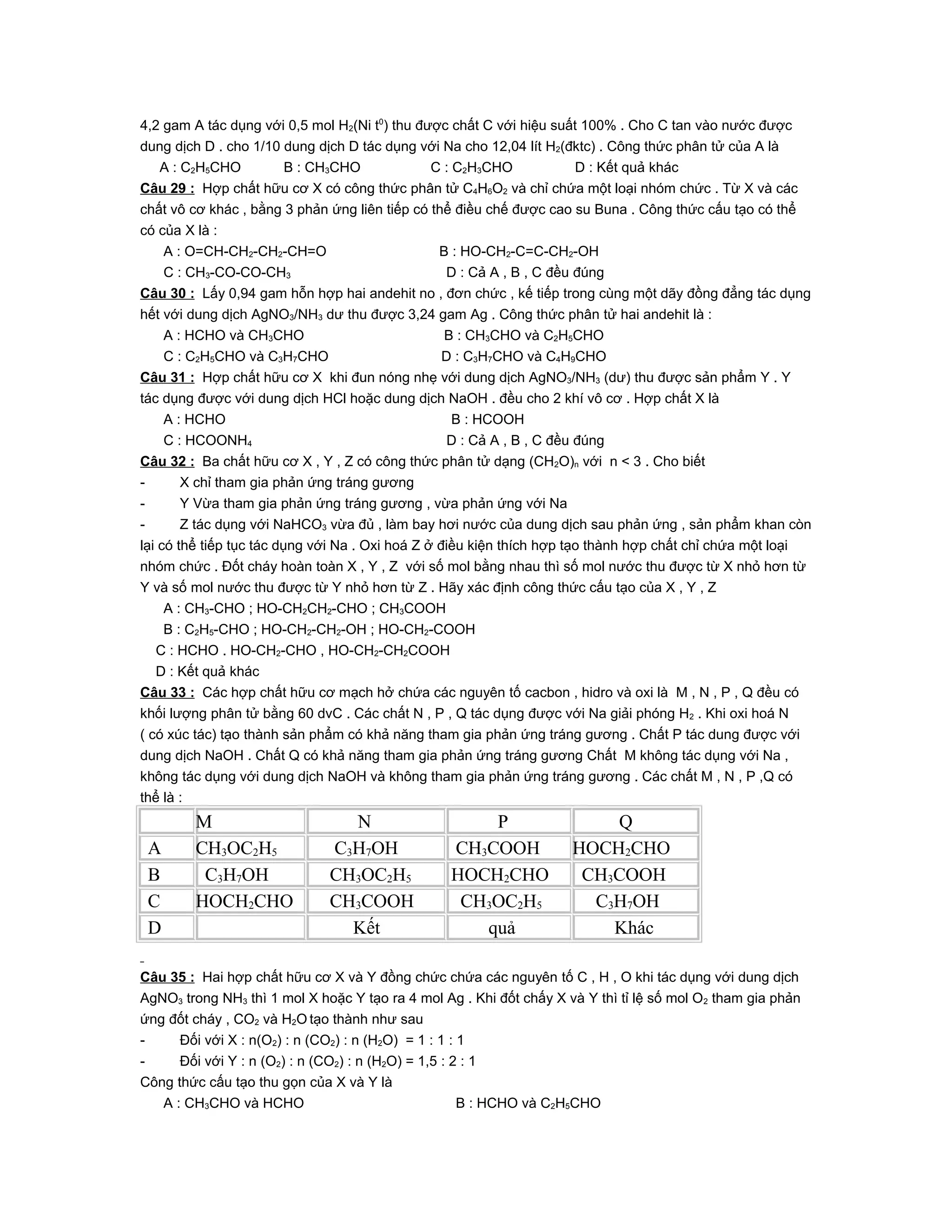 Andehit xeton - axit cacboxylic | DOC