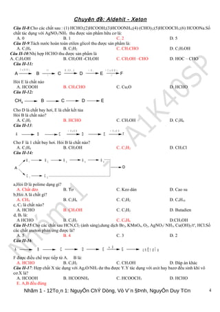 Andehit+xeton(co dap an) | PDF