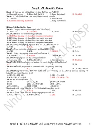 Andehit+xeton(co dap an) | PDF