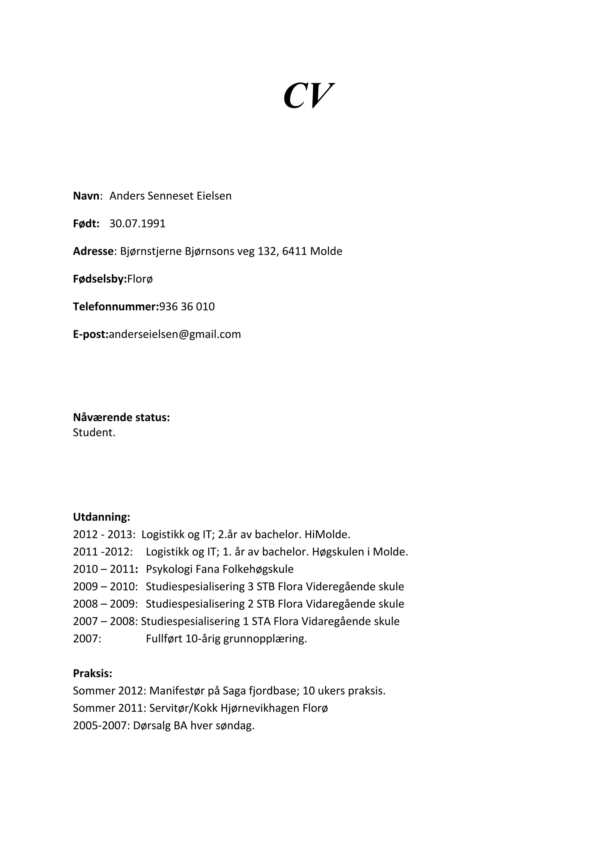 Anders cv | PDF
