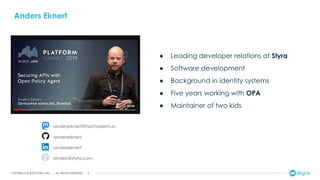 The Evolution of Distributed API Authorization - by Anders Eknert, Styra | PPT