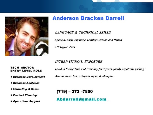 Anderson Darrell Visual Resume | PPT