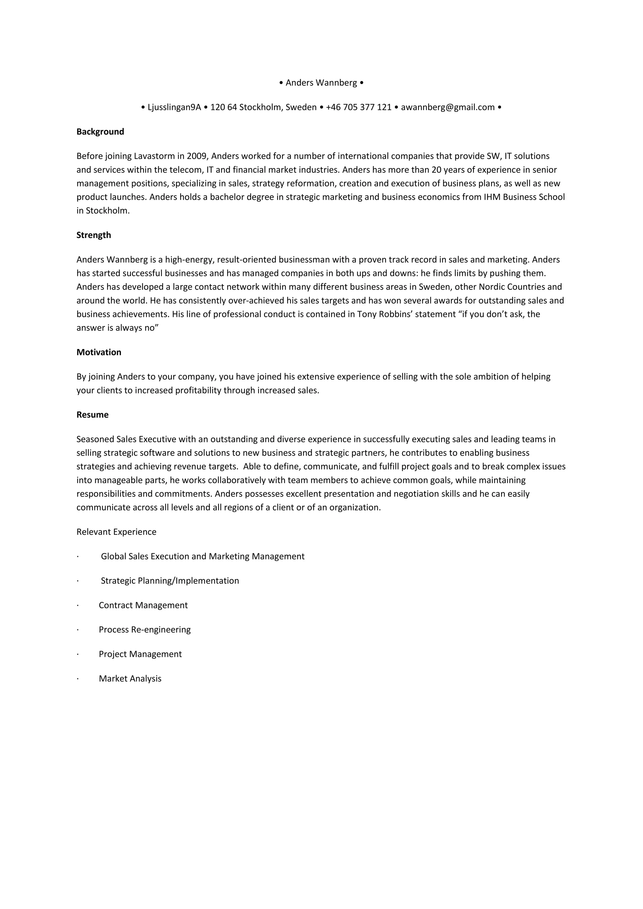 Anders Wannberg One Pager | DOCX