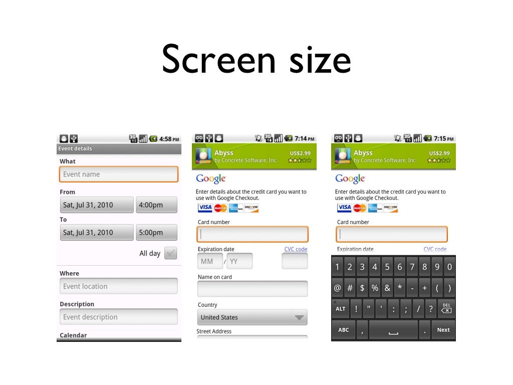 Screen size