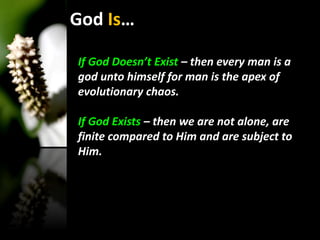 "And God Said... Let There Be" | PPT
