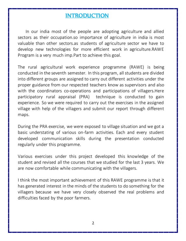 RAWE REPORT 2018-2019 . BY Anubhav Biswal | DOCX