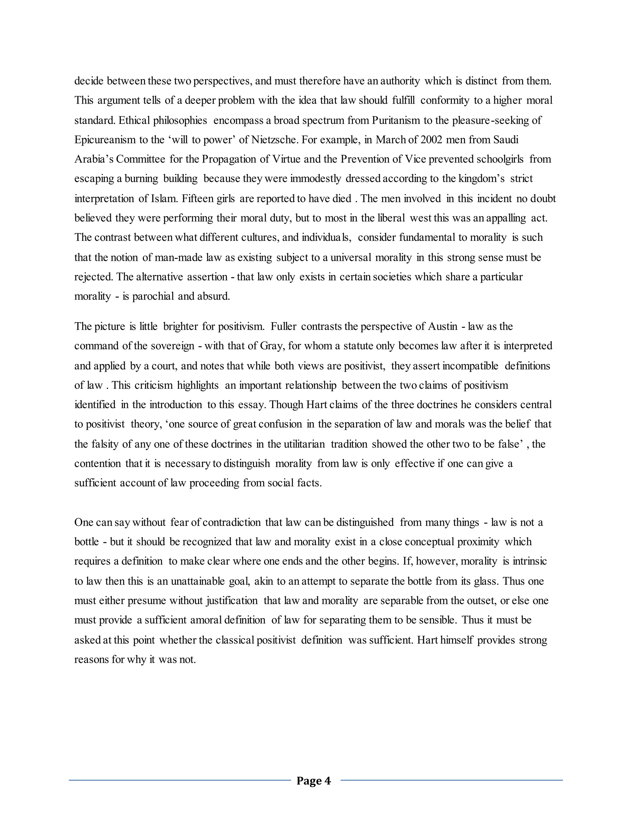 Separation of Morality and Law | PDF