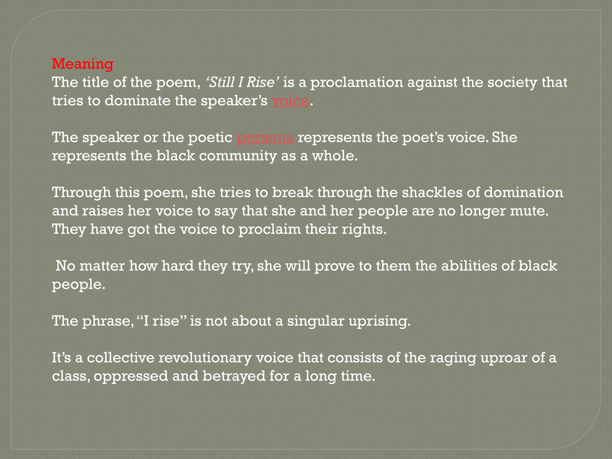 AND I STILL RISE….,.pptx by Maya Angelou | PPTX