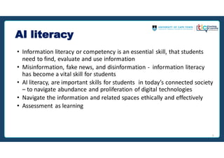 Generative AI based assessment to engage students critical skills in ...