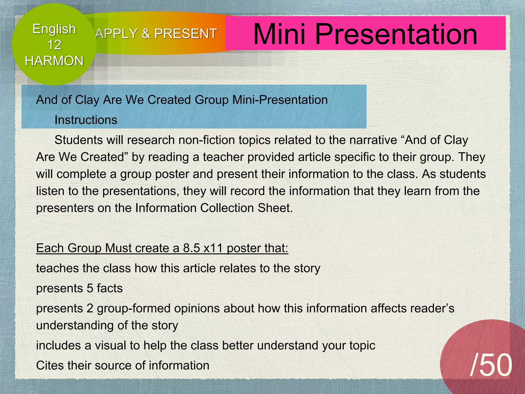 And of Clay We are Created | PPTX