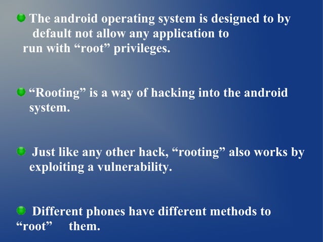 Android Rooting | PPT | Operating Systems | Computer Software and Applications