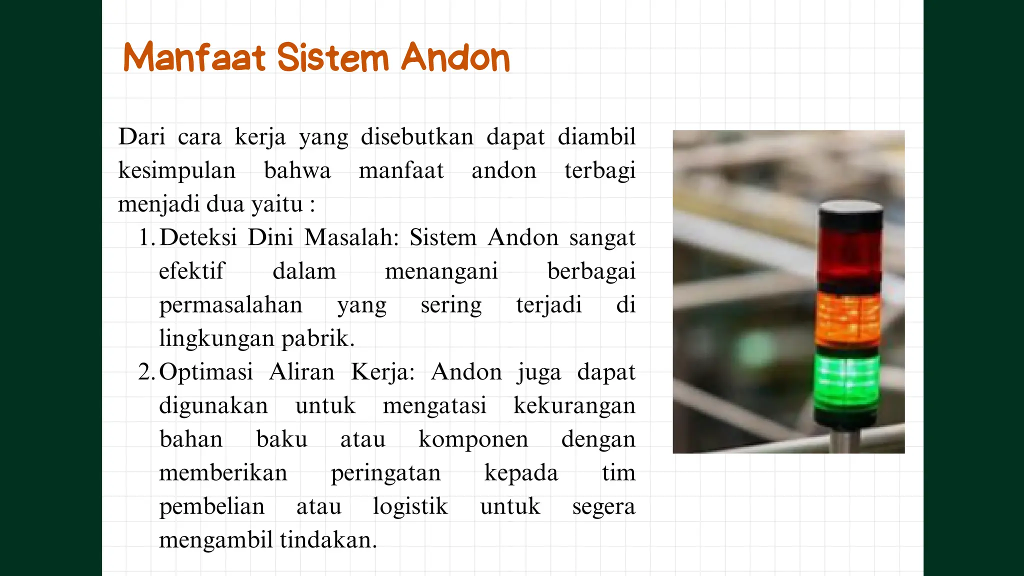 Materi Lean Manufacturing pengenalan ANDON | PDF