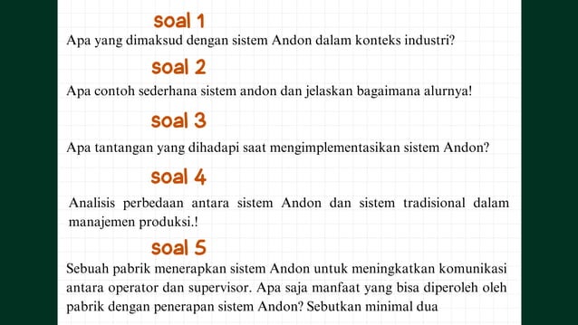 Materi Lean Manufacturing pengenalan ANDON | PDF