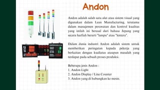 Materi Lean Manufacturing pengenalan ANDON | PDF