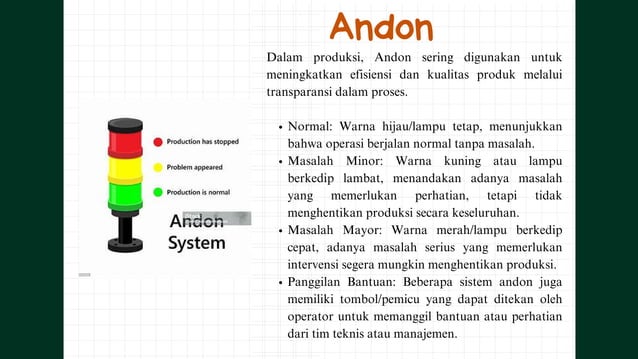 Materi Lean Manufacturing pengenalan ANDON | PDF
