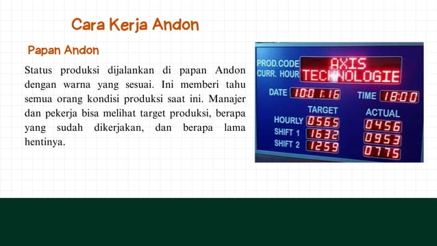 Materi Lean Manufacturing pengenalan ANDON | PDF