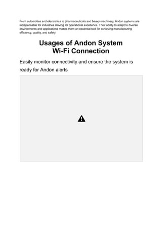 Andon System Andon System Andon System Andon System | PDF