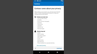Intune MDM Enrollment: Android enterprise work profile | PPTX