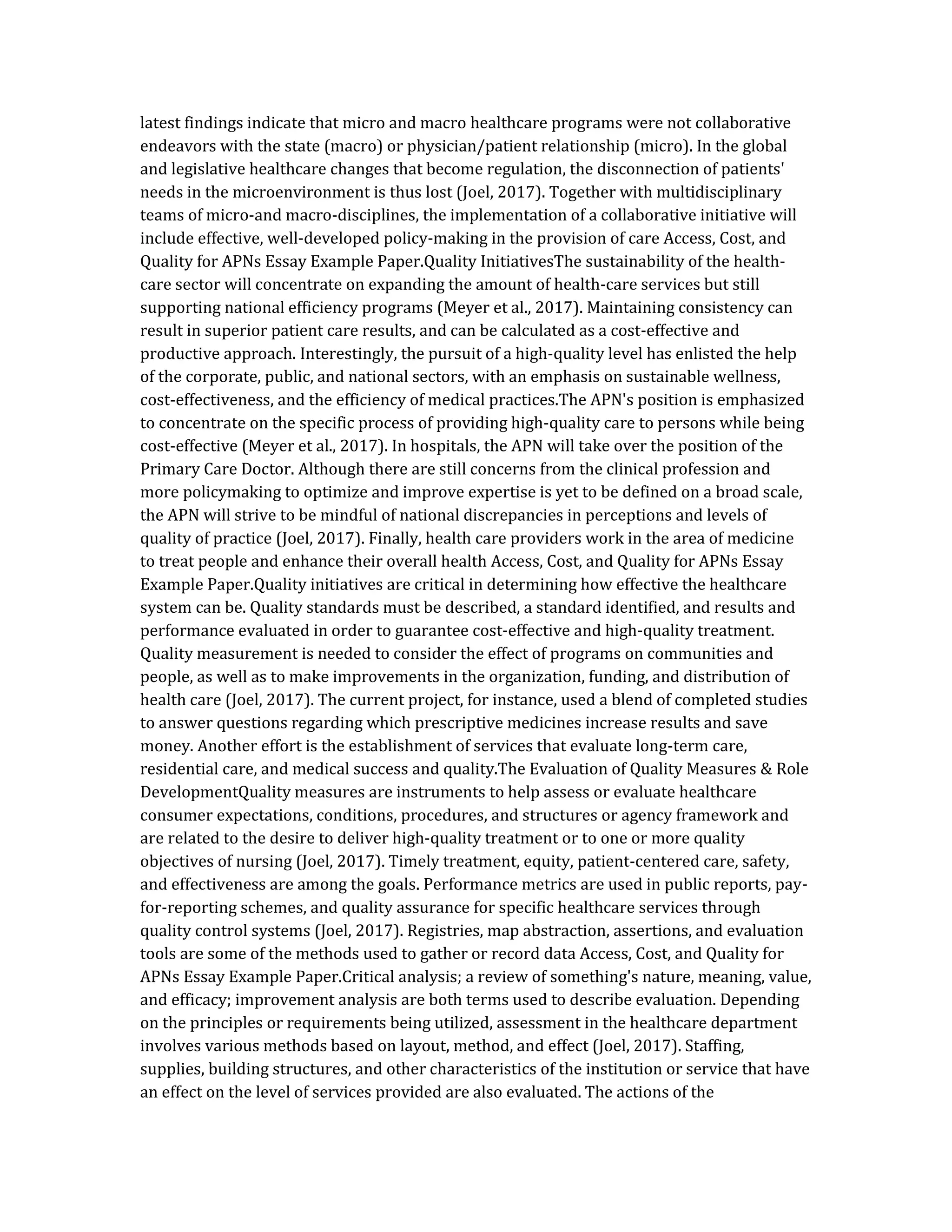 and Quality for APNs Essay Example Paper.docx