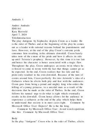 Andrade 1Andres AndradeIDS1161Kyra RietveldApril 7, 2020 | PDF