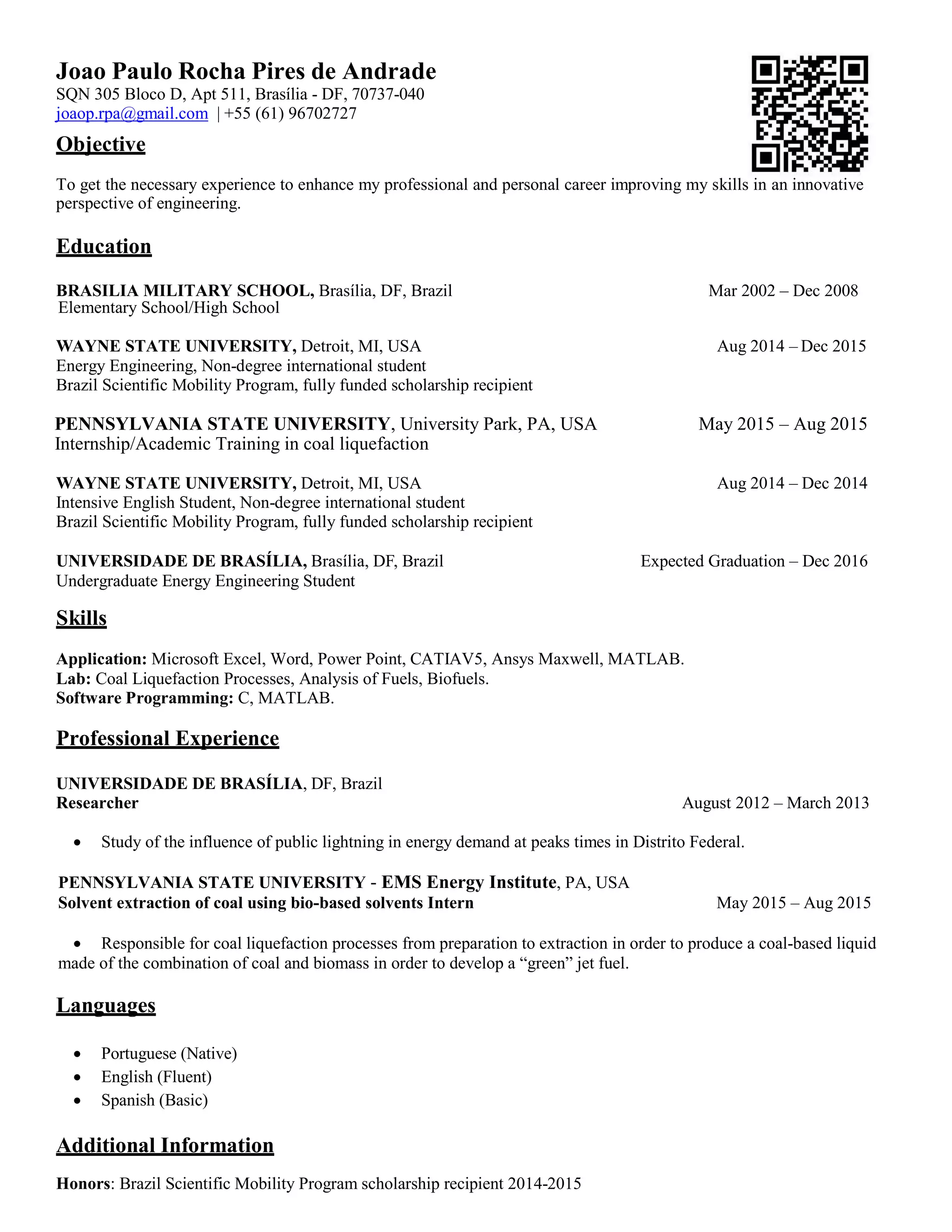 Andrade Joao Paulo_resume | PDF